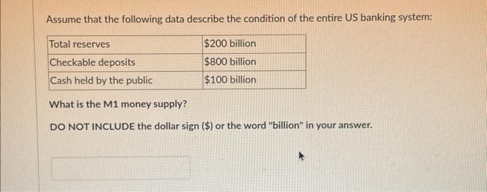 Solved Assume that the following data describe the condition | Chegg.com