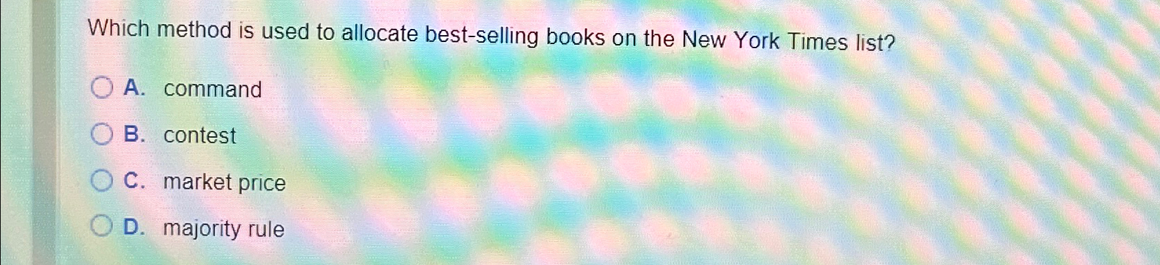 Solved Which method is used to allocate best-selling books | Chegg.com