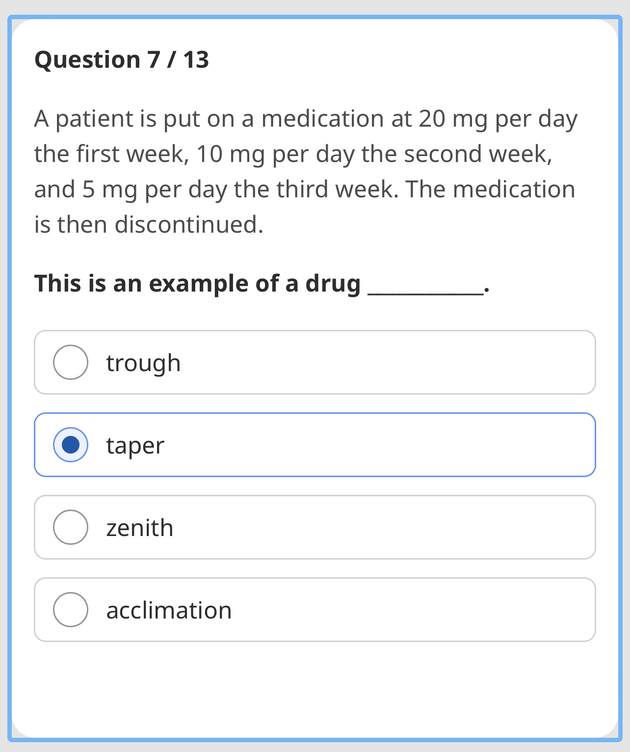 Solved Question 7 13a Patient Is Put On A Medication At