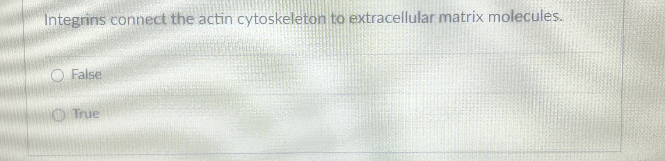 Solved Integrins connect the actin cytoskeleton to | Chegg.com