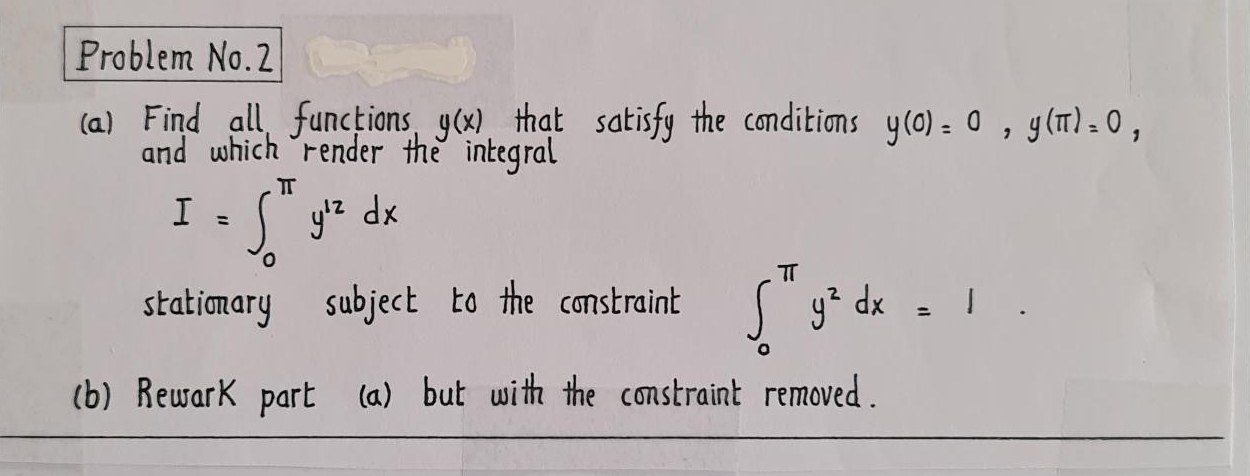 Solved Problem No. 2(a) ﻿Find all functions y(x) ﻿that | Chegg.com