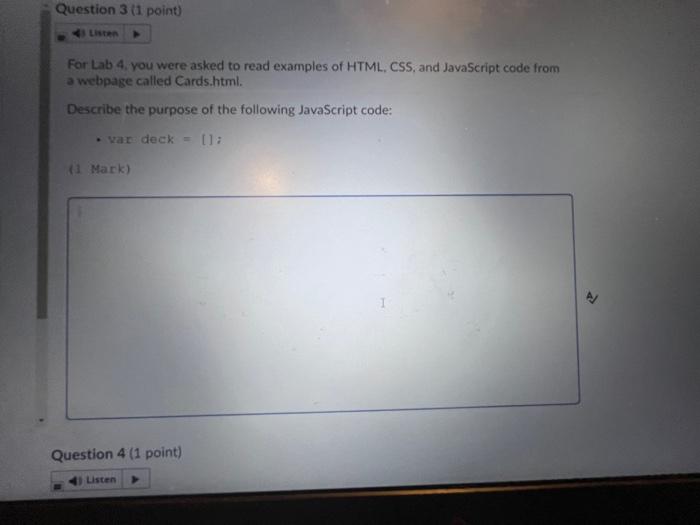 Solved Question 1 11 point) Listen For Lab 4, you were asked | Chegg.com
