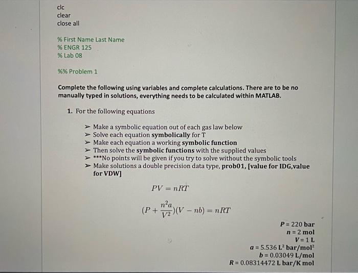 Solved Complete the following using variables and complete | Chegg.com