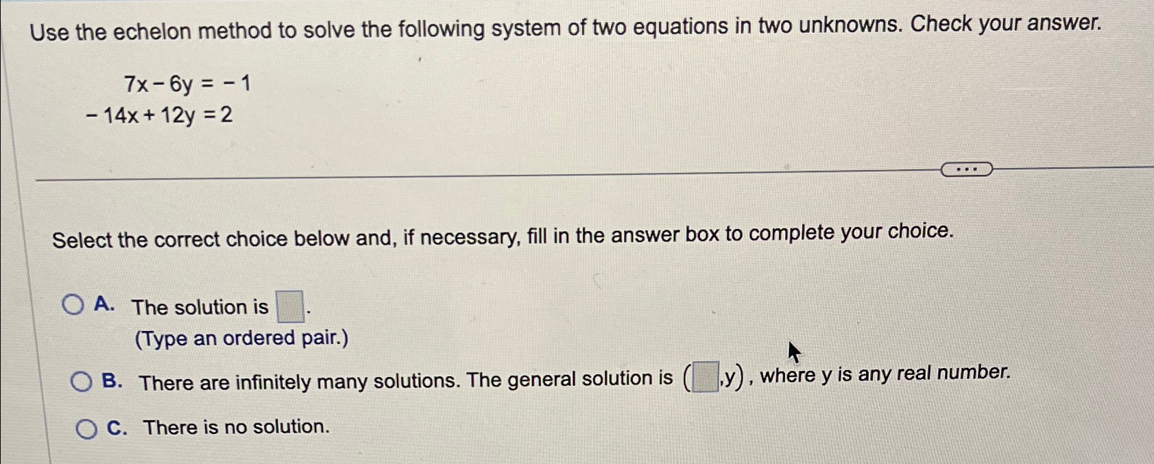 Solved Use the echelon method to solve the following system | Chegg.com