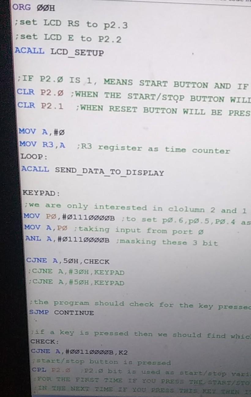 Solved Please correct the code ! Try to run this in edsim51 | Chegg.com