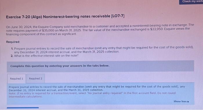 Solved In june 30,2024 tge esquire comoany sold merchandise | Chegg.com