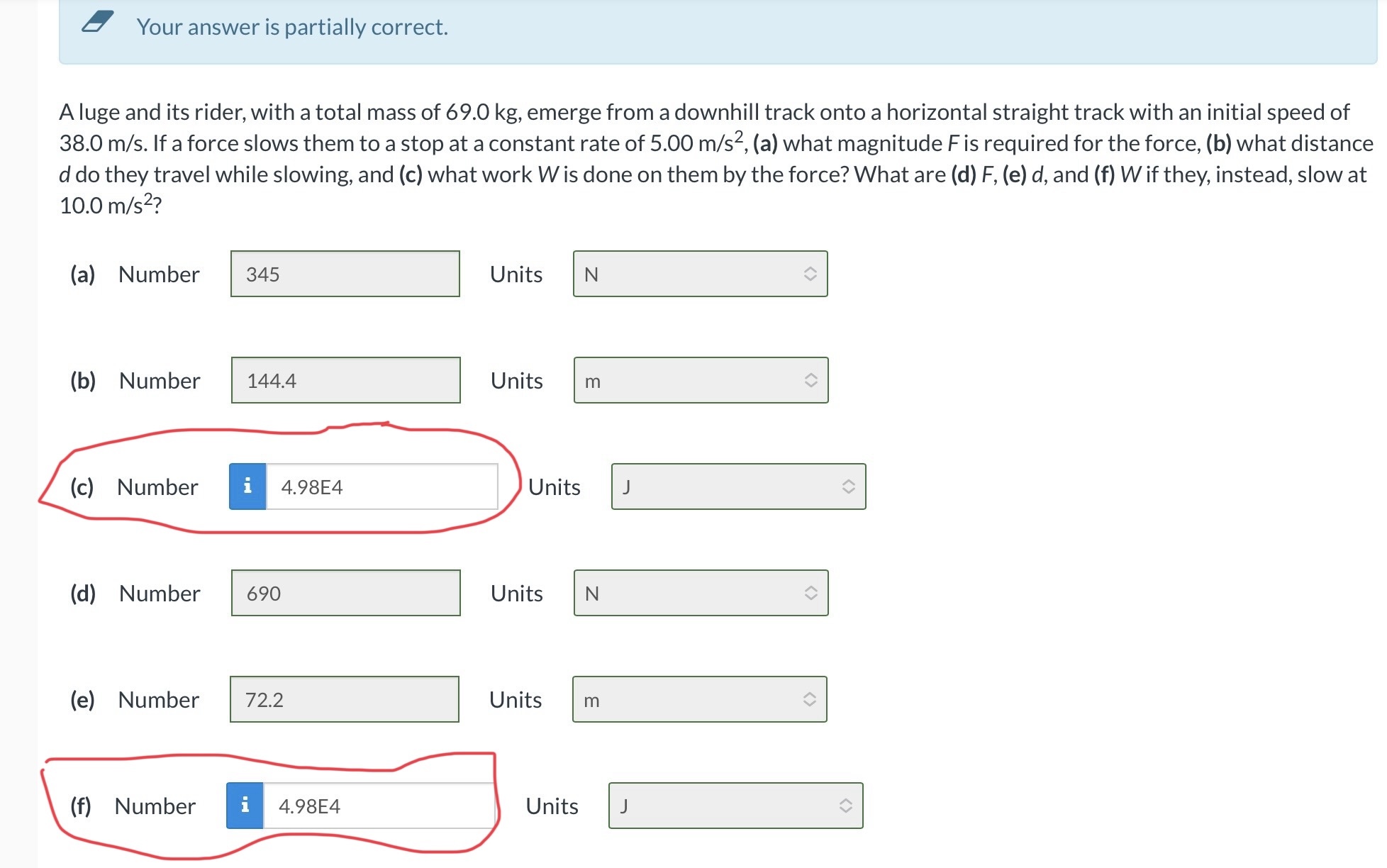 Solved please check C and F because they gave me wrong | Chegg.com