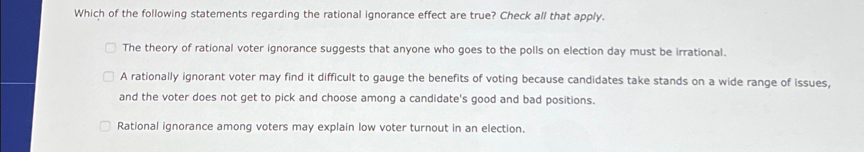 Solved Which of the following statements regarding the | Chegg.com