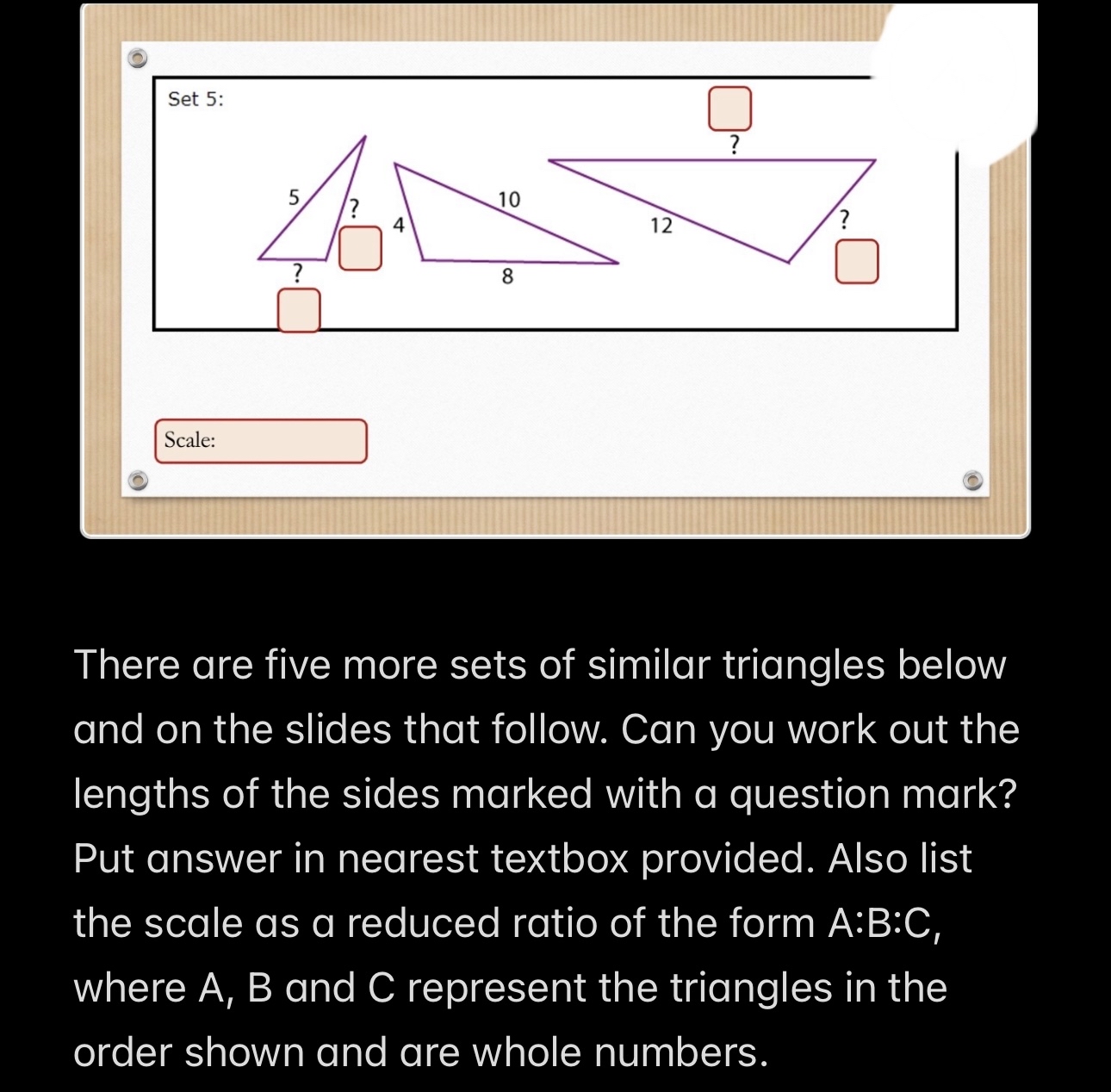 Solved There are five more sets of similar triangles below | Chegg.com