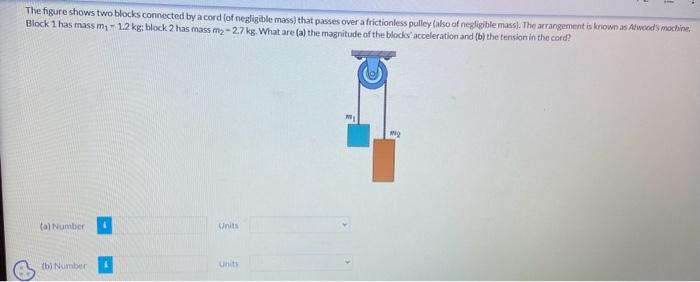 Solved The figure shows two blocks connected by a cord (of | Chegg.com