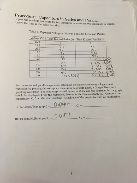 Solved this is the RC circuit lab. the first oage is done | Chegg.com
