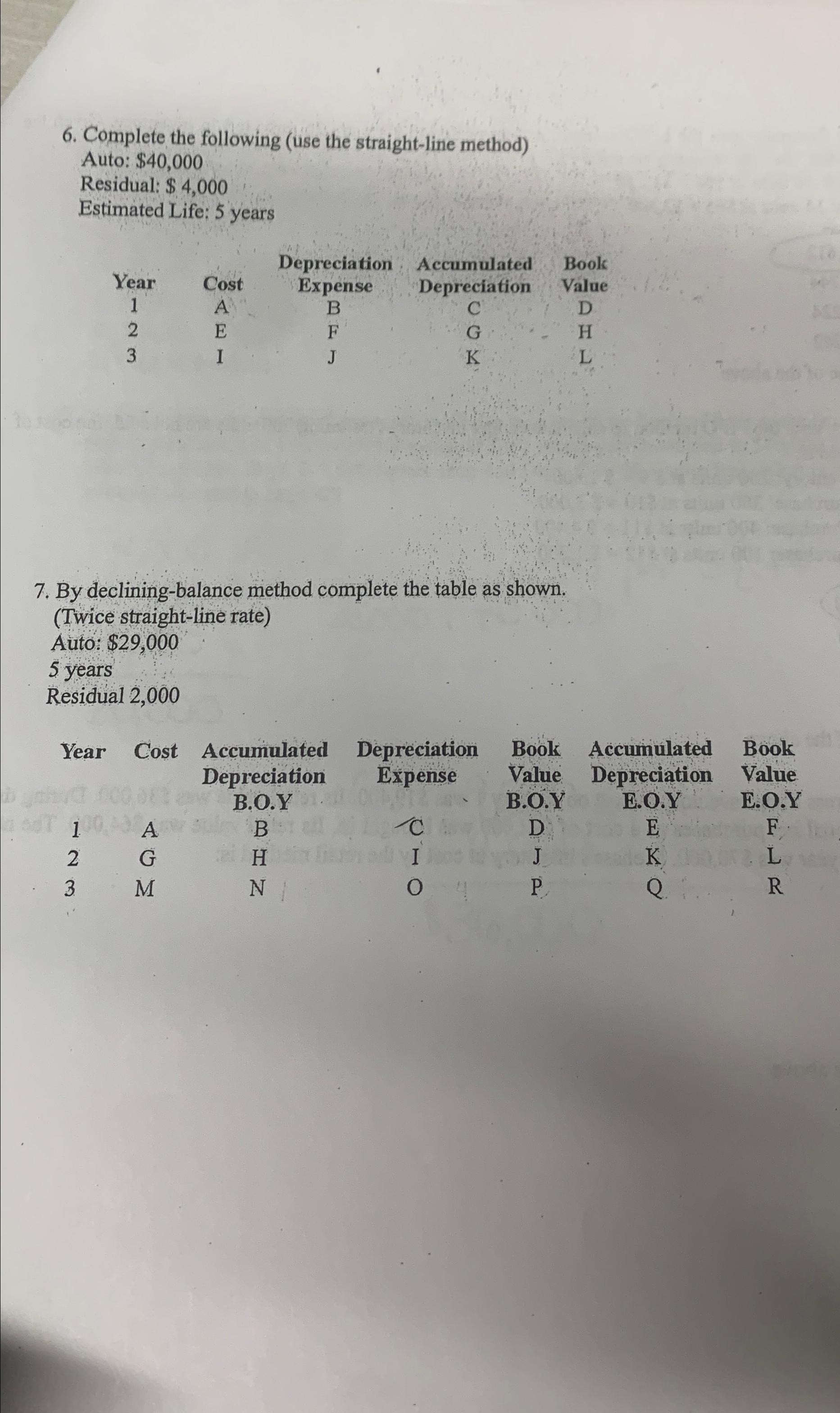 Solved Complete the following (use the straight-line | Chegg.com