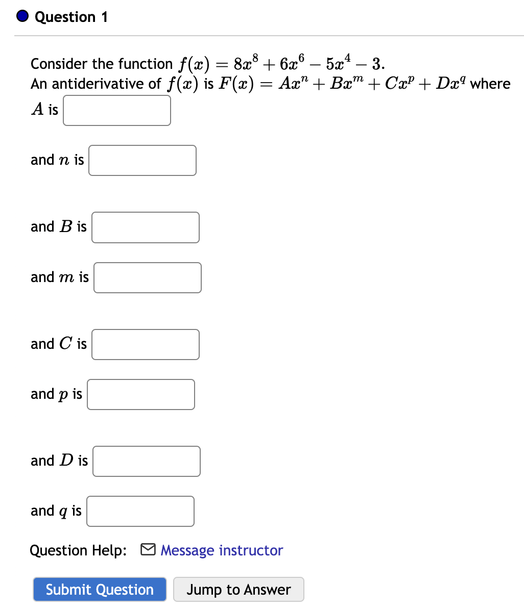 Solved Consider the function f(x)=8x8+6x6-5x4-3.An | Chegg.com