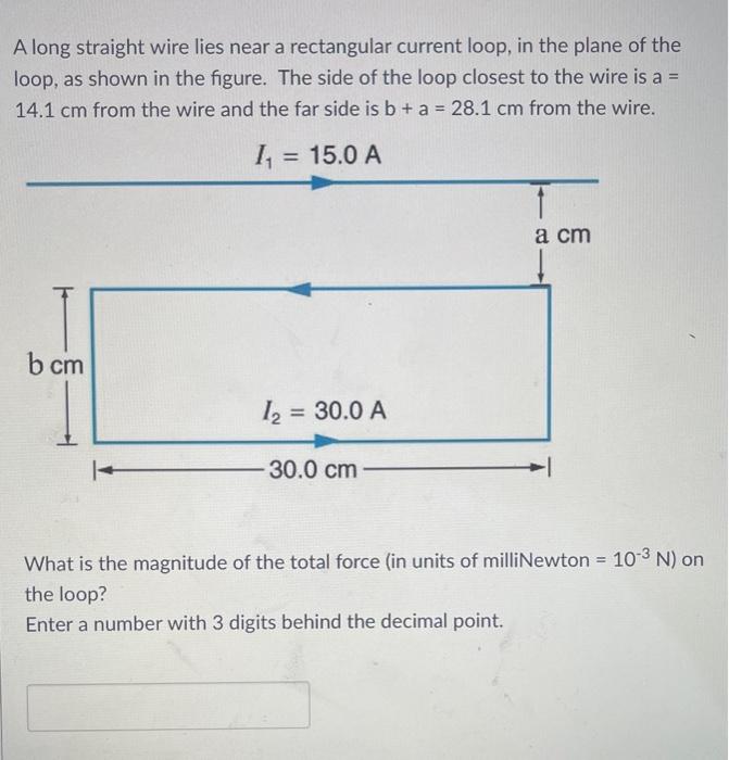 Solved A long straight wire lies near a rectangular current | Chegg.com