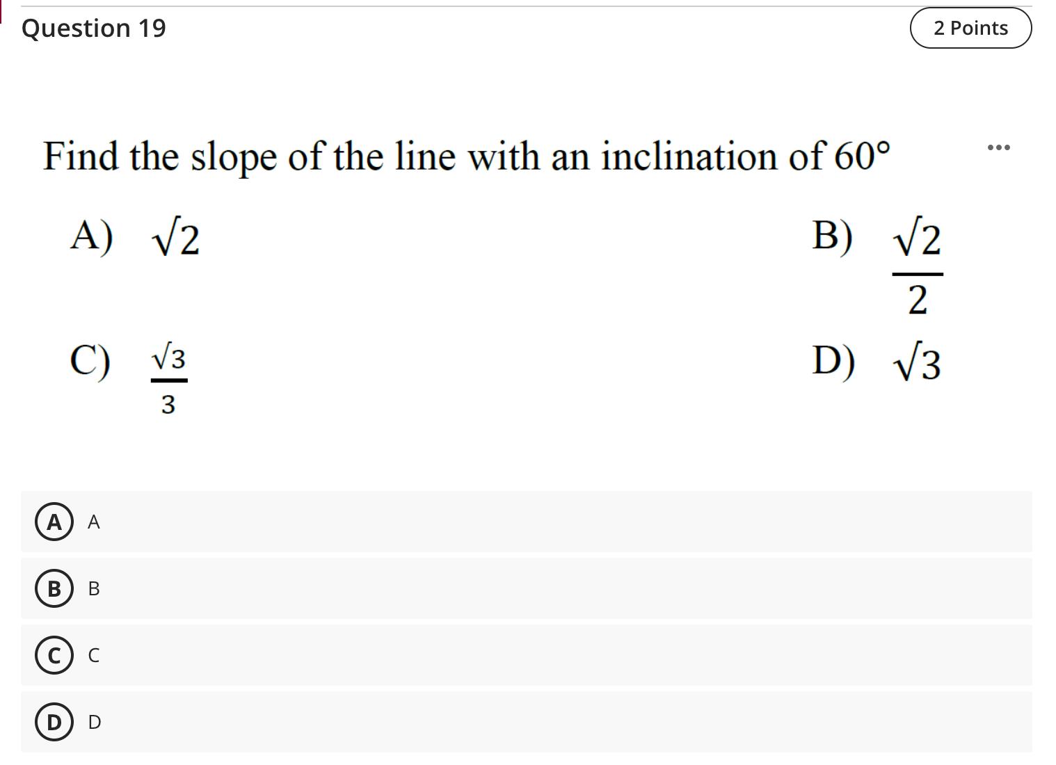 Solved Question 192 ﻿PointsFind the slope of the line with | Chegg.com