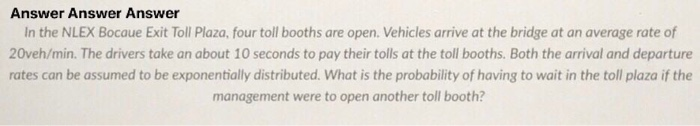 Solved Answer Answer Answer In the NLEX Bocaue Exit Toll | Chegg.com