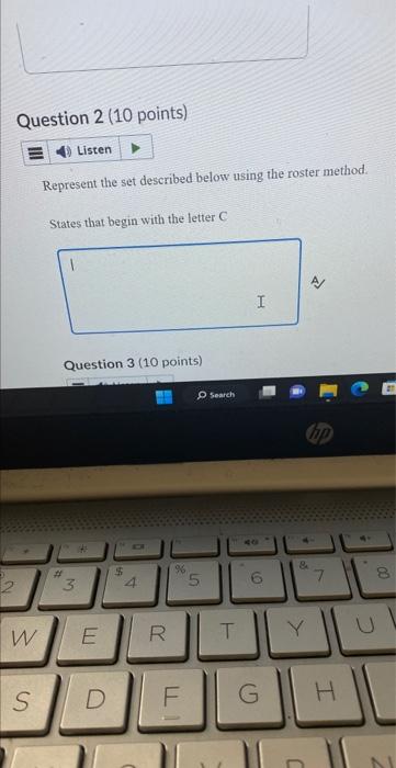 Solved Represent the set described below using the roster | Chegg.com