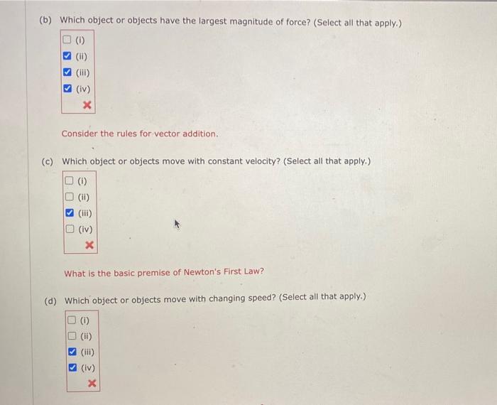 Solved I Ii Iii Iv B Which Object Or Objects Have