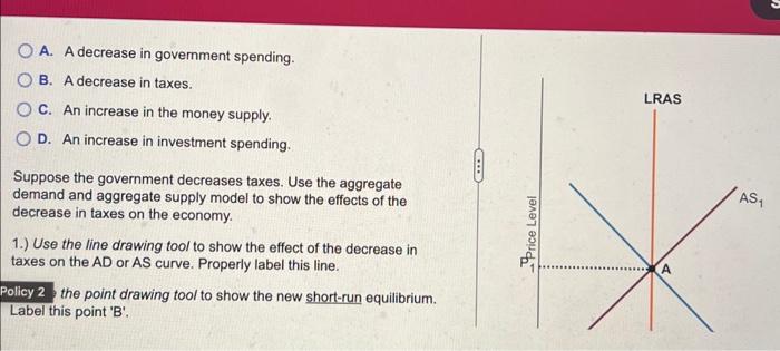 Solved A. A decrease in government spending. B. A decrease | Chegg.com