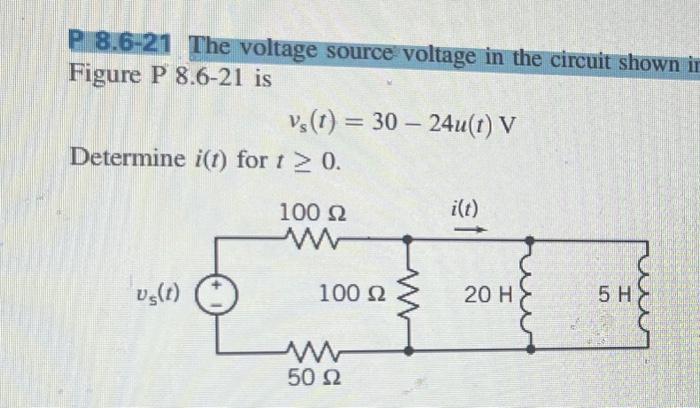 Solved The voltage source voltage in the circuit shown | Chegg.com