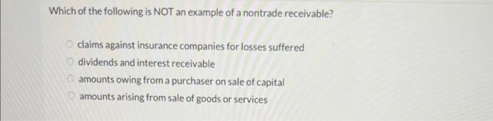 Solved Which of the following is NOT an example of a | Chegg.com