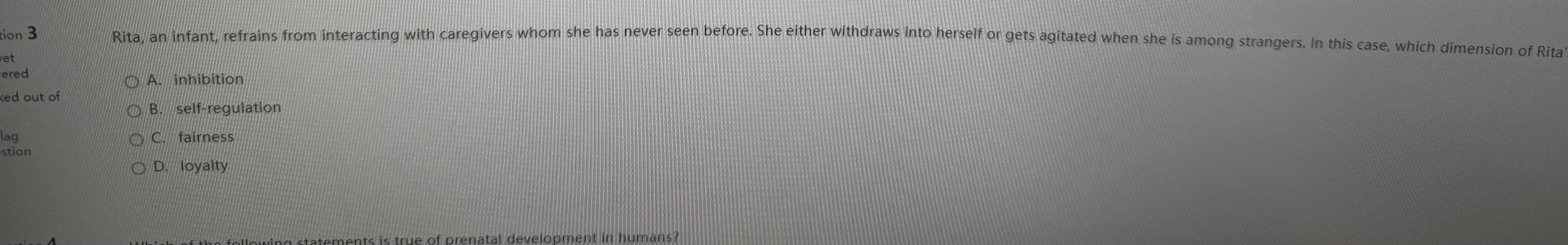 Solved Rita, an infant, refrains from interacting with | Chegg.com