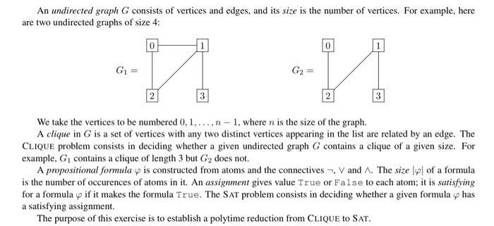 Solved An undirected graph G consists of vertices and edges, | Chegg.com