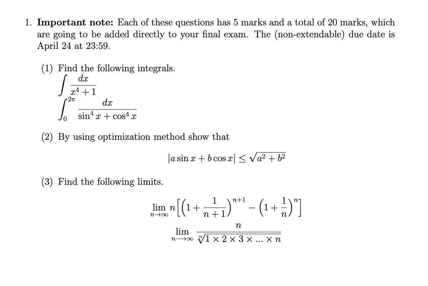 Solved Important note: Each of these questions has 5 ﻿marks | Chegg.com
