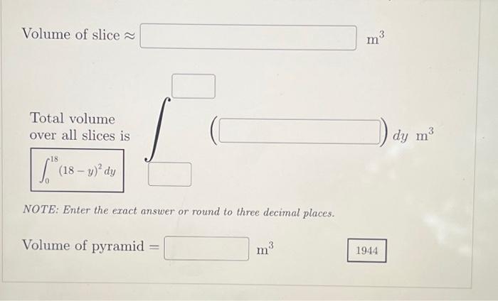 Solved Give an equation representing the volume of the slice | Chegg.com