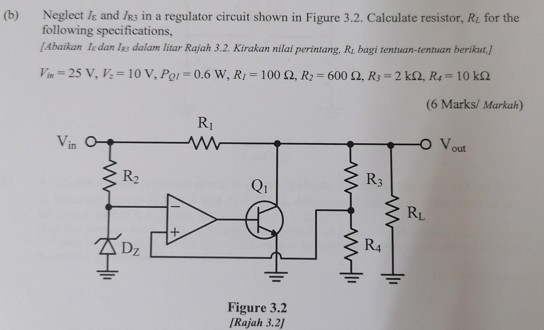 Solved Neglect Iε and IR3 in a regulator circuit shown in | Chegg.com