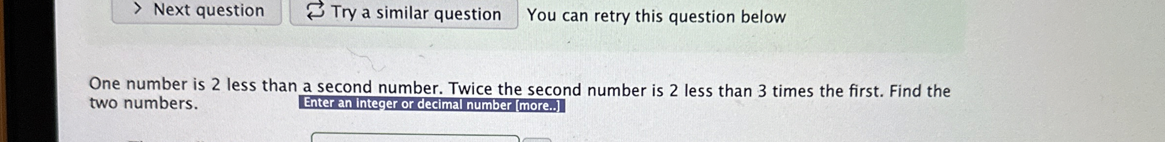 Solved Next question⇄ ﻿Try a similar questionYou can retry | Chegg.com