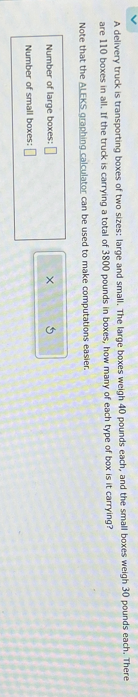 Solved A delivery truck is transporting boxes of two sizes: | Chegg.com
