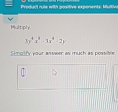 Solved Product rule with positive exponents: | Chegg.com