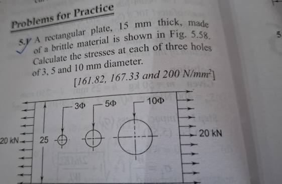 Solved Problems for Practice5.y A rectangular plate, 15 ﻿mm | Chegg.com