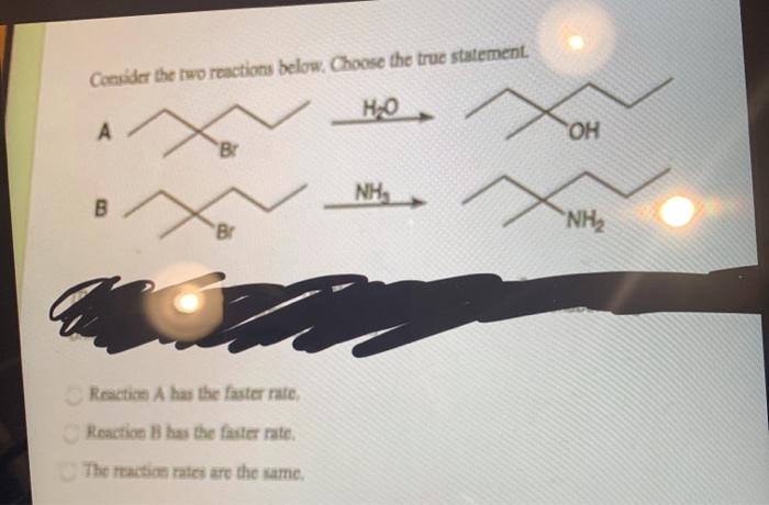 Solved Consider the two reactions below. Choose the true | Chegg.com