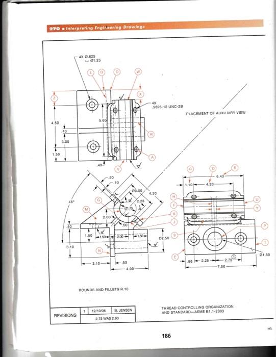Solved 270 Interpreting Engineering Drawings A v 2. » - , | Chegg.com
