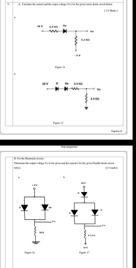 Solved 1 A. In below given diodes circuit with V1=9V.R-122, | Chegg.com