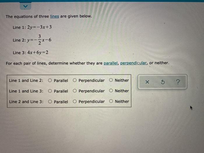 Solved The equations of three lines are given below. Line 1: | Chegg.com