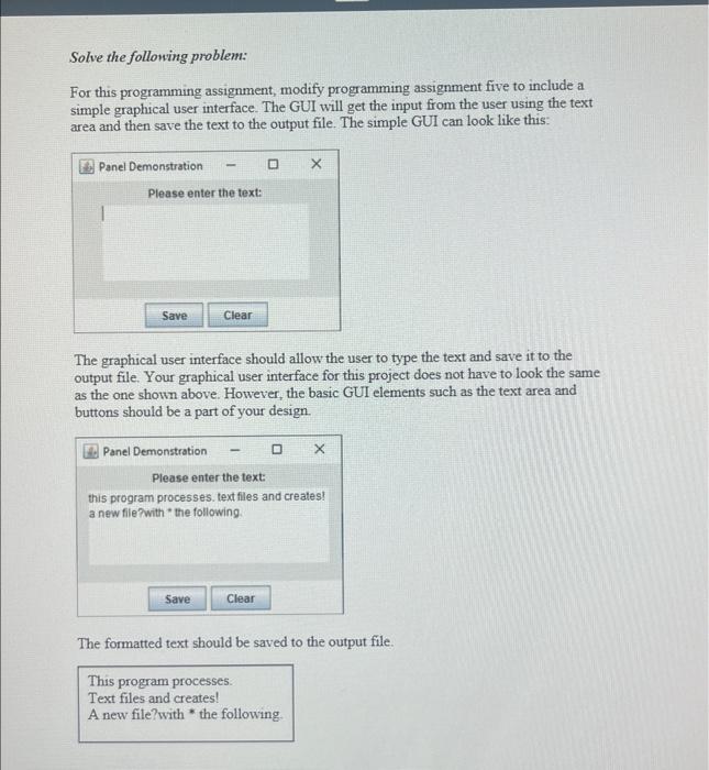 Solved Solve the following problem: For this programming | Chegg.com