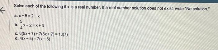 Solved Solve each of the following if x is a real number. If | Chegg.com