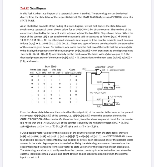 Solved Task #2. State Diagram In this Task #2 the state | Chegg.com