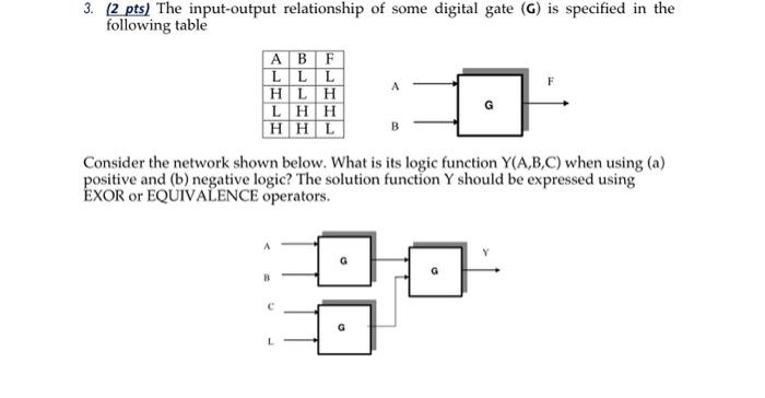 Solved 3 2 Pts The Input Output Relationship Of Some