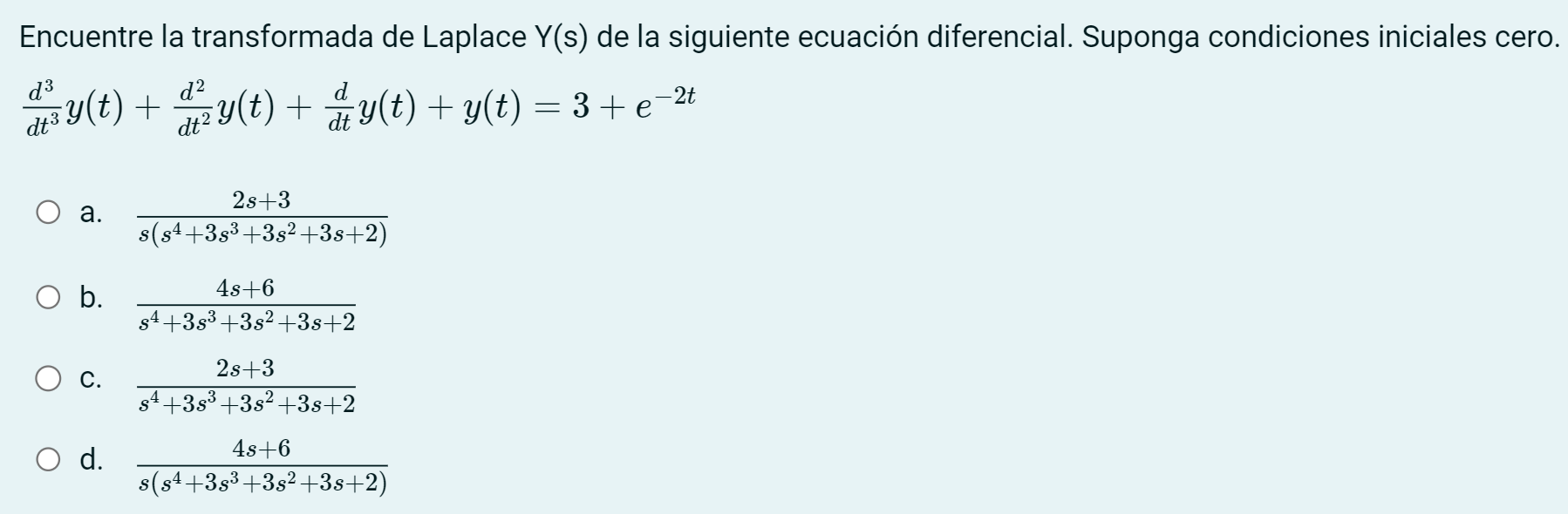 Solved Find the Laplace transform Y(s) ﻿of the following | Chegg.com