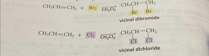 Solved CH3CH=CH₂ + Br2 CH₂Cl₂ CH₂CH=CH₂ + Cl₂ CH₂Cl₂ | Chegg.com