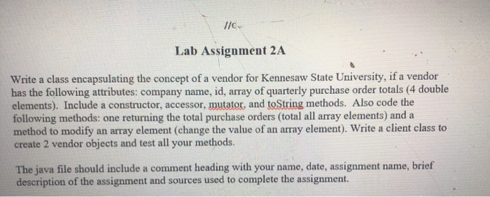 Solved C Lab Assignment 2a Write A Class Encapsulating 9217