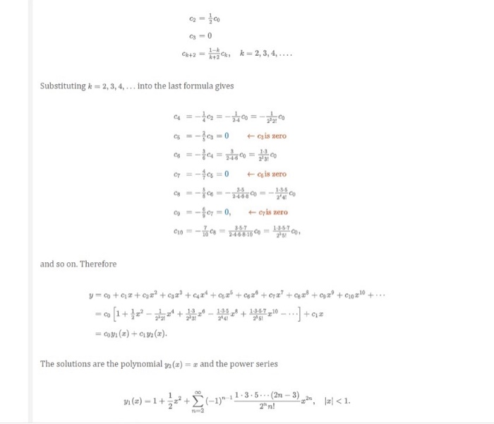 Solved 1) Find two power series solutions of the | Chegg.com