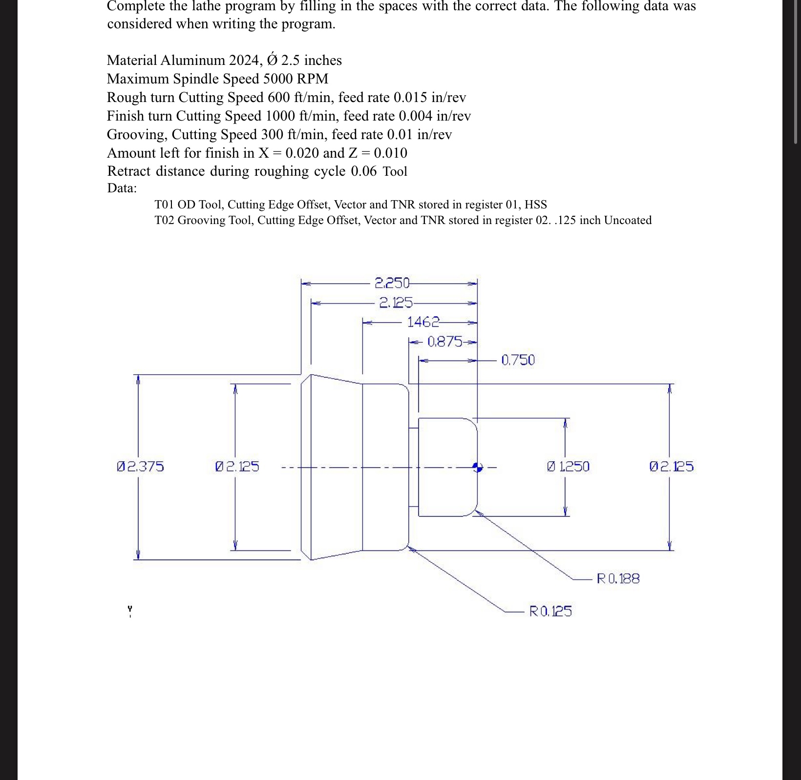Solved fill in the highlighted cellsComplete the lathe | Chegg.com