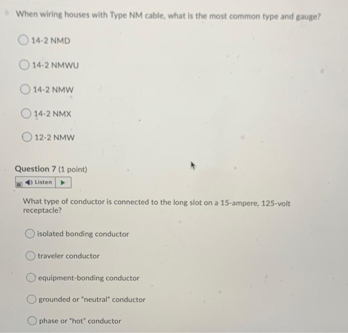 Solved When wiring houses with Type NM cable, what is the | Chegg.com