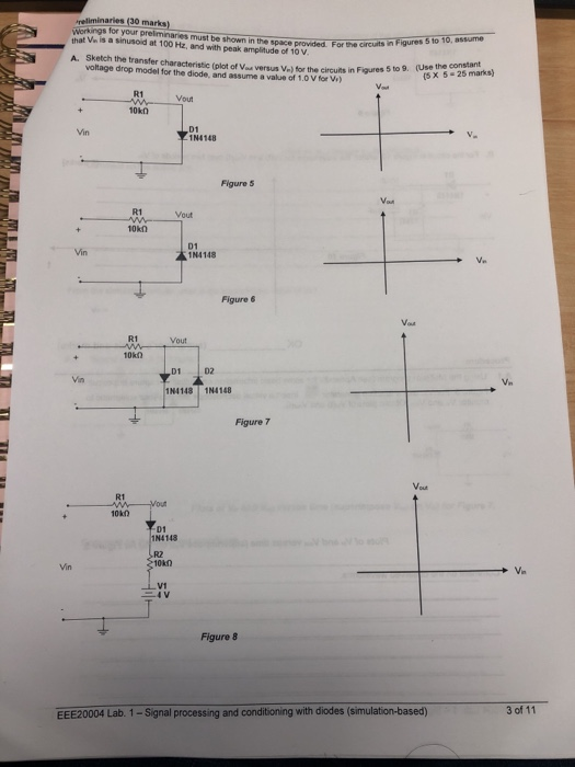 Solved A. Sketch the transfer characteristic (plot of Vout | Chegg.com