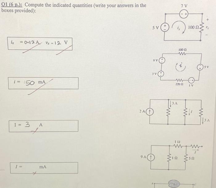 Solved Q1 (6 p.): Compute the indicated quantities (write | Chegg.com